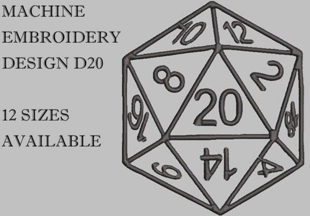 D20 Various Sizes Applique - Etsy