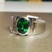 Lab Created Emerald Mens Ring 925 Sterling Silver Ring, Green Gemstone ...