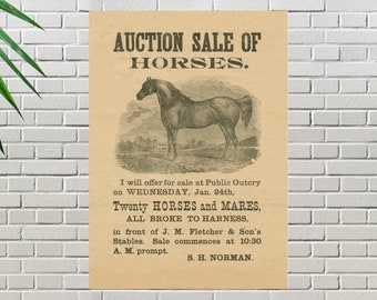 Vintage Auction Poster - Etsy