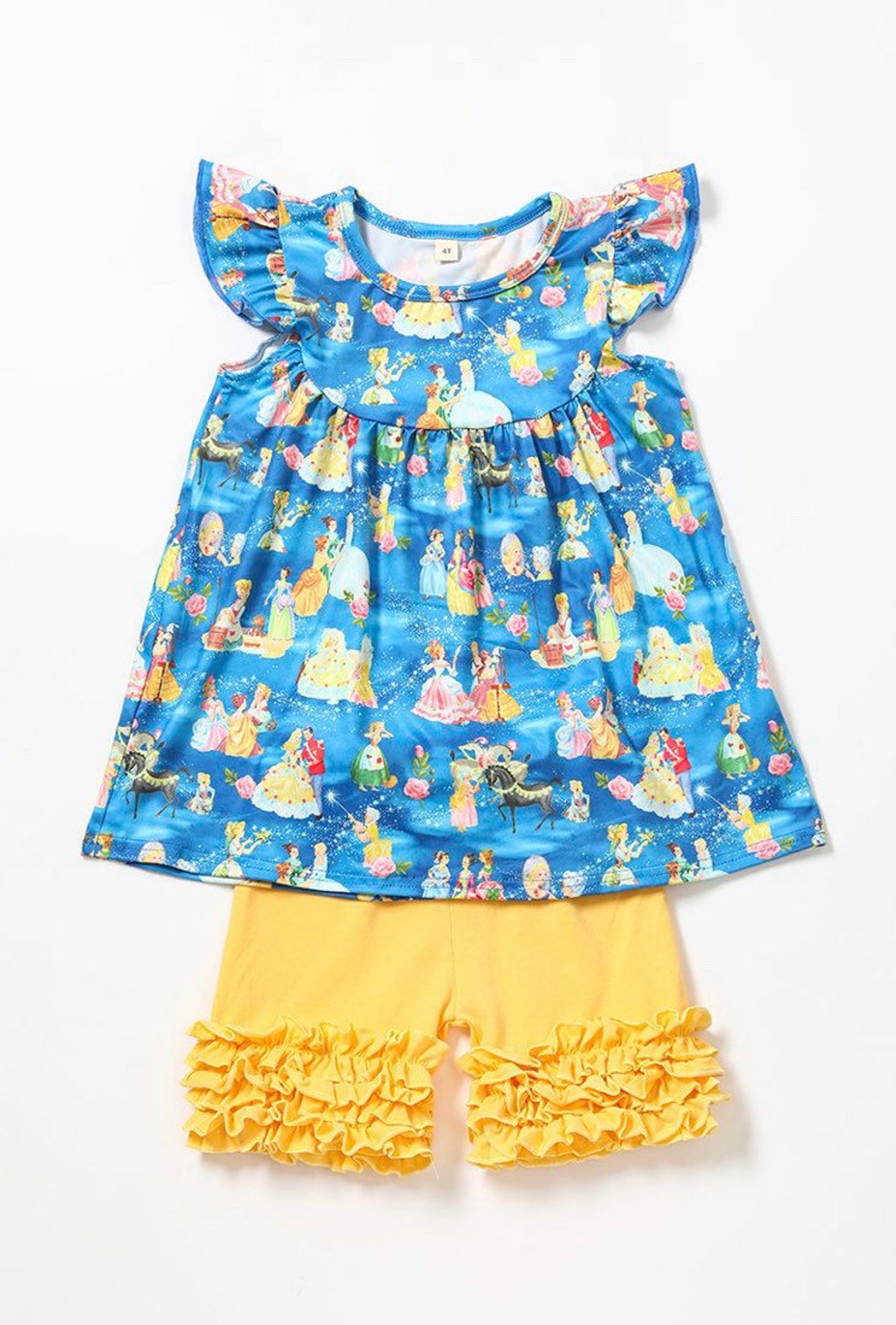 Girls Princess Shorts Set, Princess Ruffle Set, Girls Spring Outfit ...