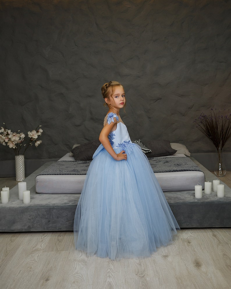 Baby Blue Flower Girl Dress Tulle Flower Girl Dress Infant - Etsy