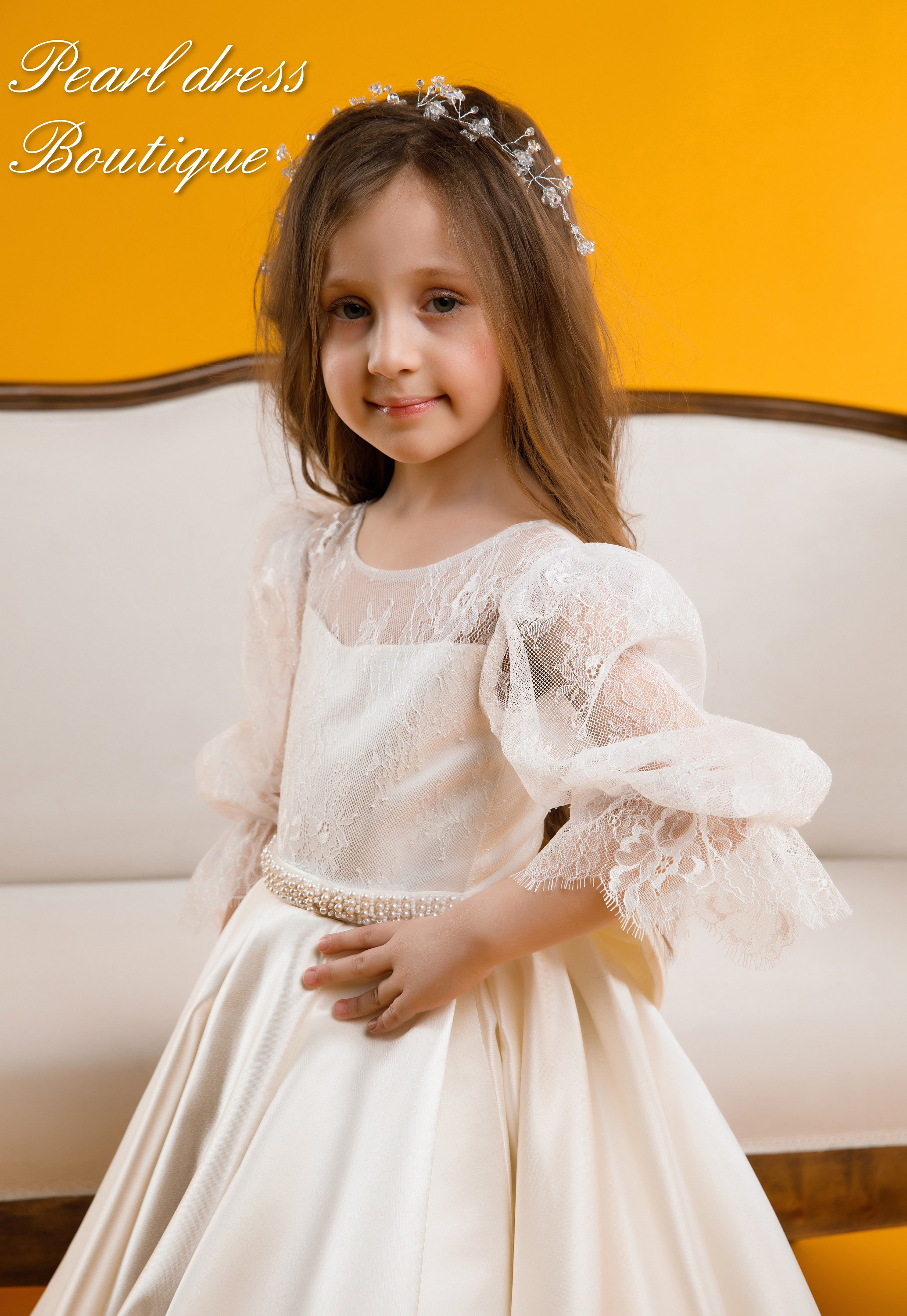 Princess Flower Girl Dress Girl Ball Gown Ivory Flower Girl Etsy