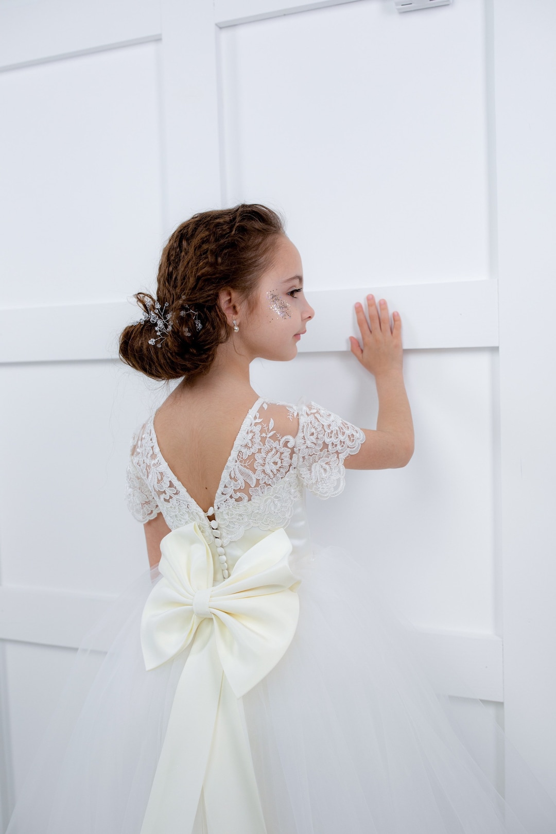 Flower Girl Dress Tulle First Communion Dress Lace Flower Girl Dress