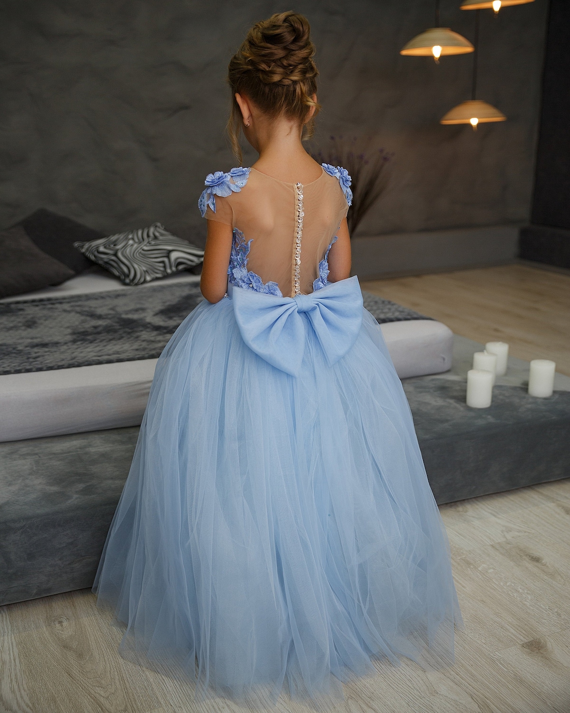 Baby Blue Flower Girl Dress Tulle Flower Girl Dress Infant - Etsy