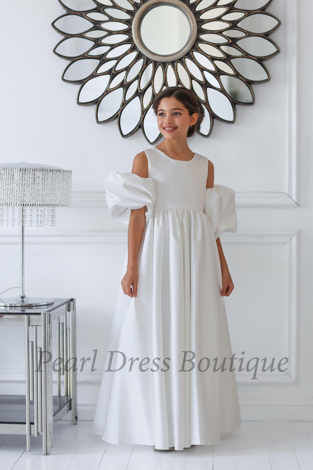 Ivory Flower Girl Dress,junior Bridesmaid Dress,princess Girl Dress ...