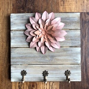 Rose Pink Metal Succulent Flower Key Hook / Holder/ Nursery Wall Hook ...