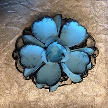 Small Trio of Metal Flowers in Rustic Box Frames / White and - Etsy