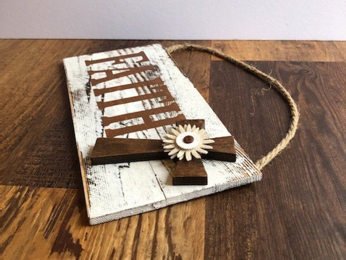 Christian Wall Art Rustic Wood faith Sign. - Etsy