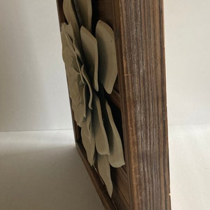 Handmade Ivory Metal Flower Wall Art: Rustic Wood Box Frame - Etsy