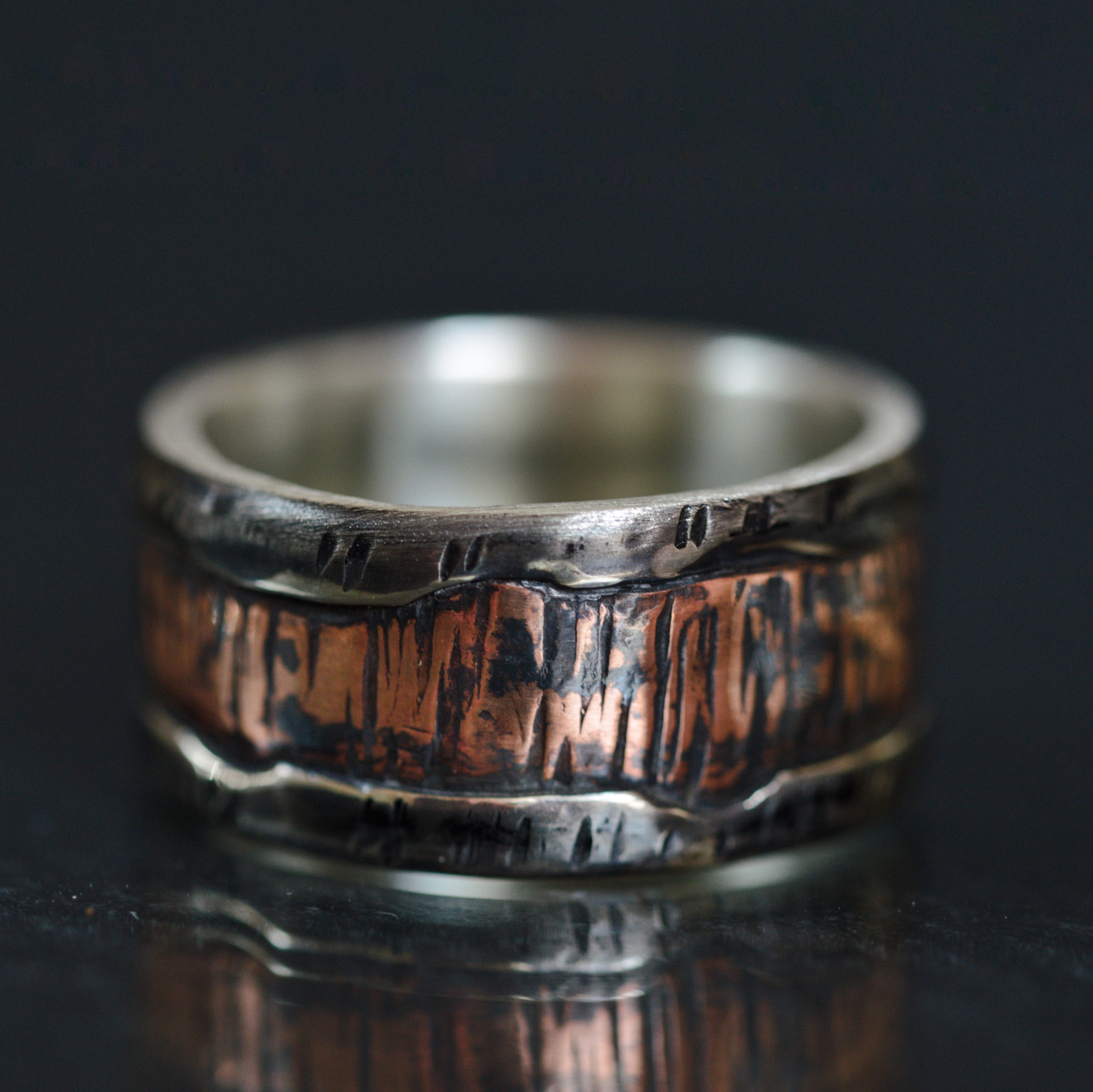 Men's Wedding Band, Rustic Wedding Band, Wedding Ring Silver and Copper ...