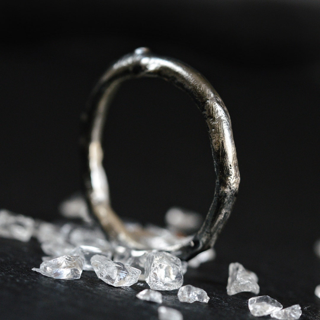 Organic Minimal Rustic Rings, Simple Engagement Ring, Wedding Rings ...