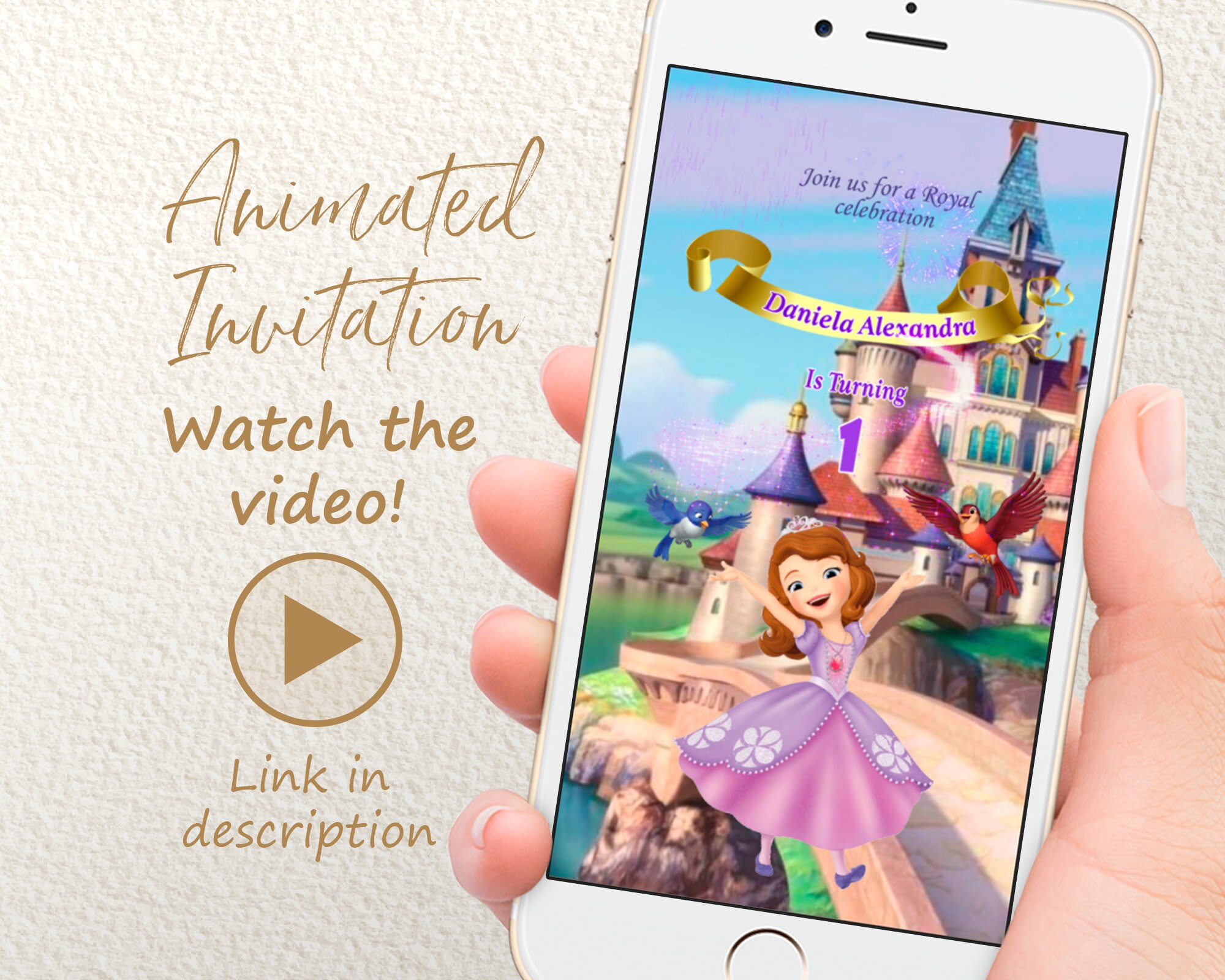 Princess Sofia Video Invitation, Princess Sofia Birthday Invitation ...