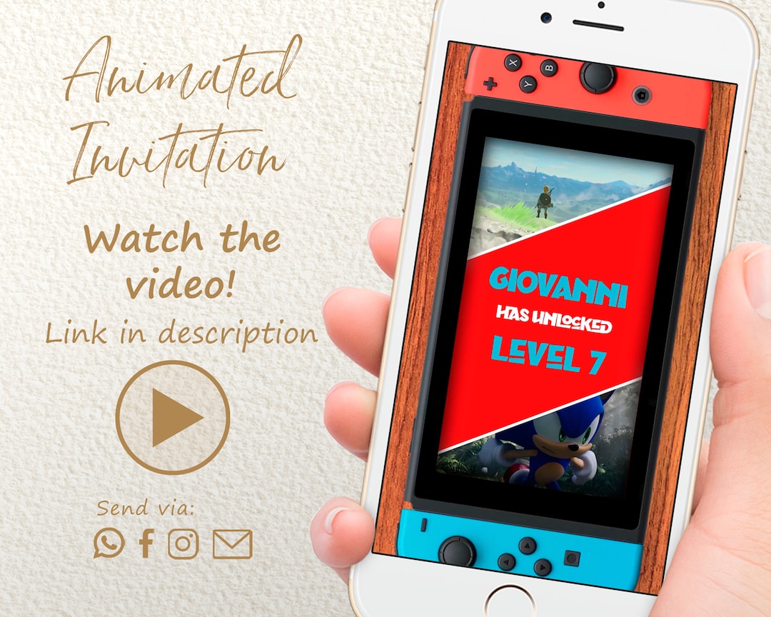 Switch Birthday Party Invitation, Gamer Birthday Party, Switch Party ...