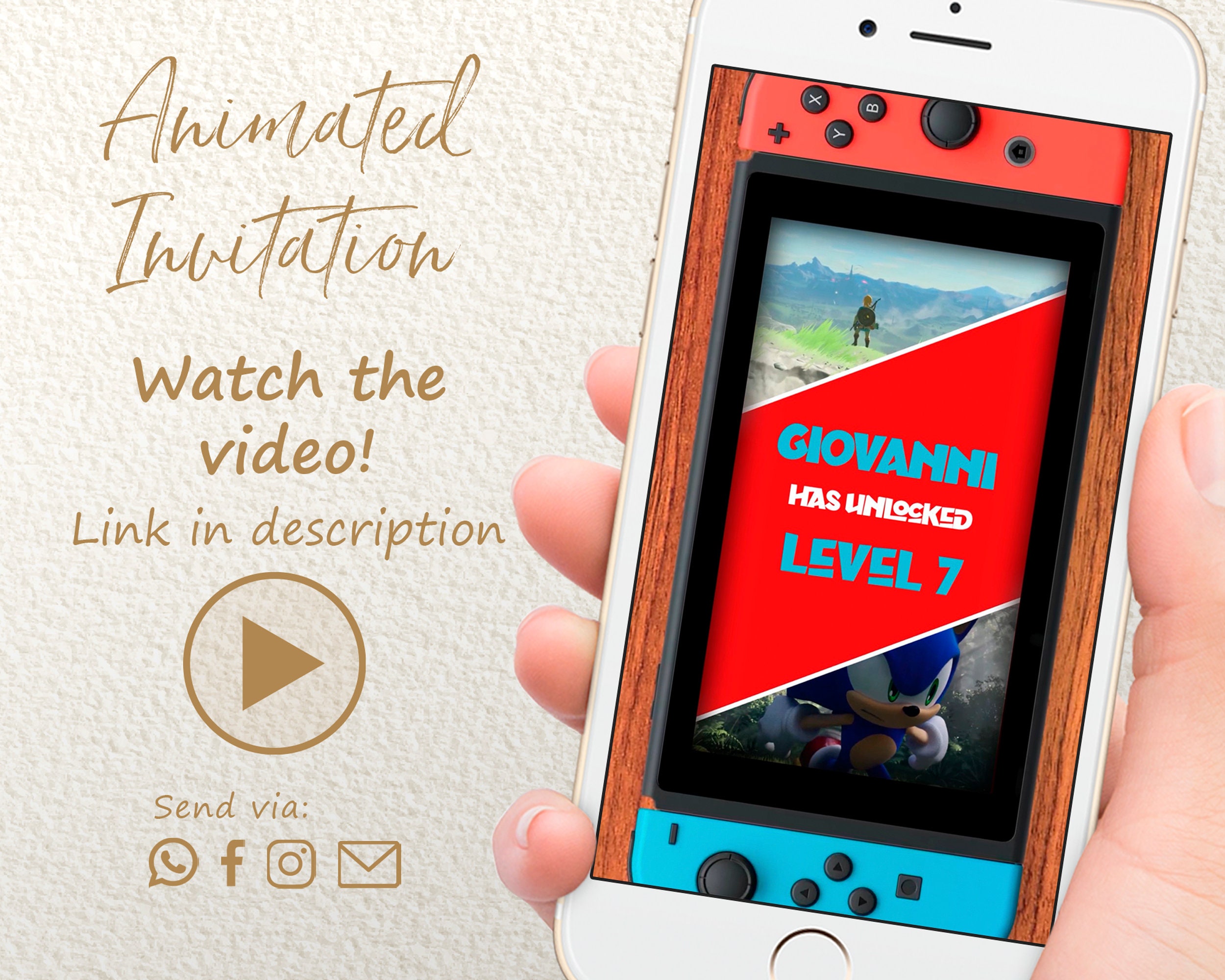 Switch Birthday Party Invitation, Gamer Birthday Party, Switch Party ...