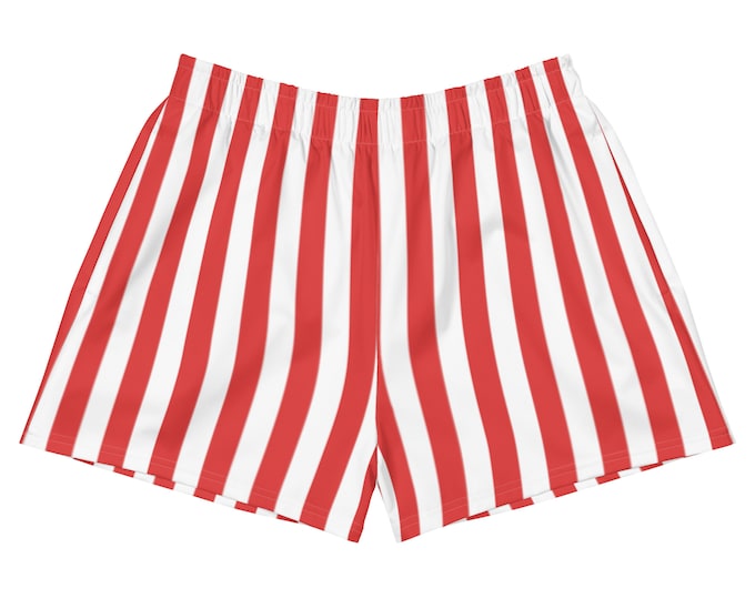 Red and White Stripe Shorts - Etsy