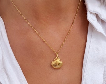Women's Gift Sea Shell Necklace Gold Sea Shell Long - Etsy Israel