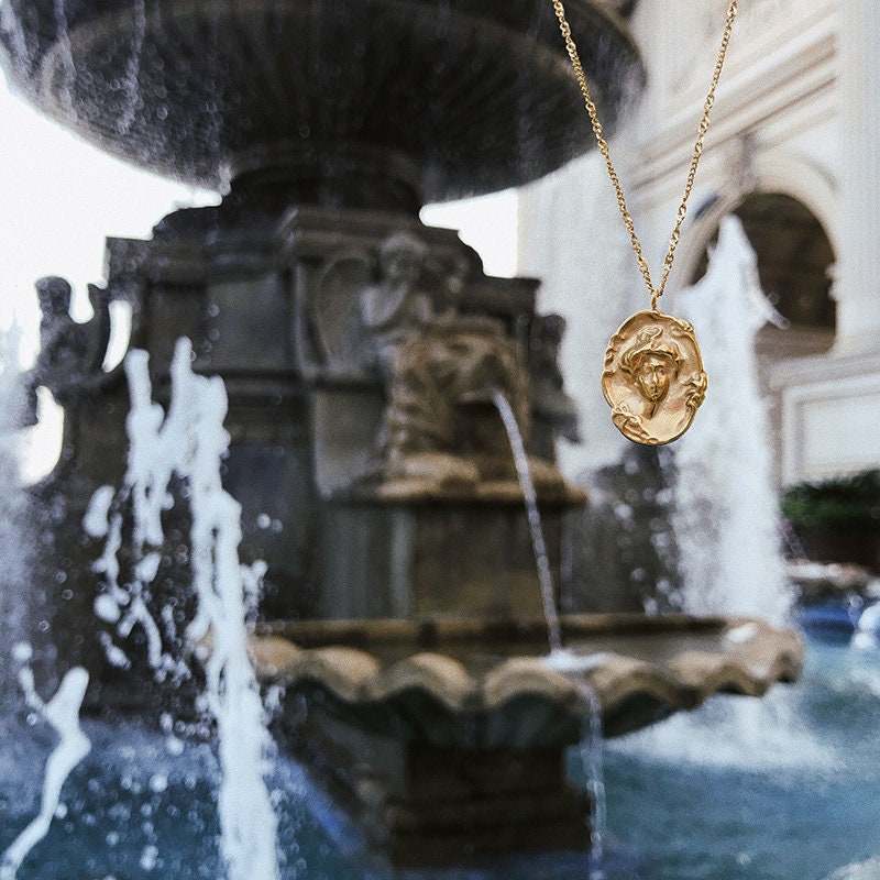 Vintage Women Figure Pendant 18k Gold Plated Chain Necklaces | Etsy