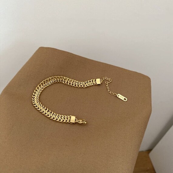 Vintage Inspired Mesh Weave Wide Chain Bracelet Chainmail | Etsy