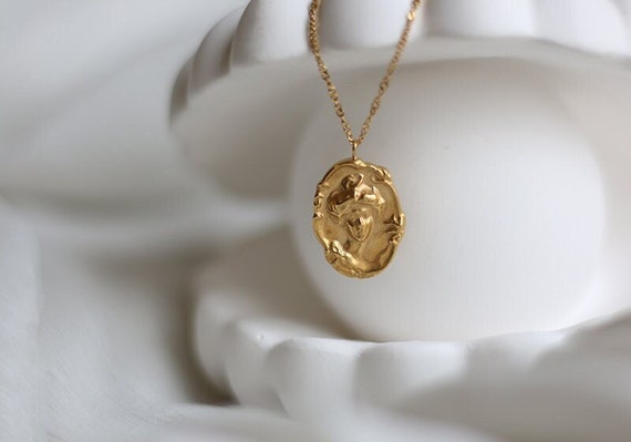 Vintage Women Figure Pendant 18k Gold Plated Chain Necklaces | Etsy