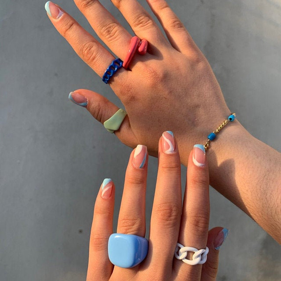 Y2k Trendy Resin Rings Colorful Summer Glazed Ring Chunky | Etsy