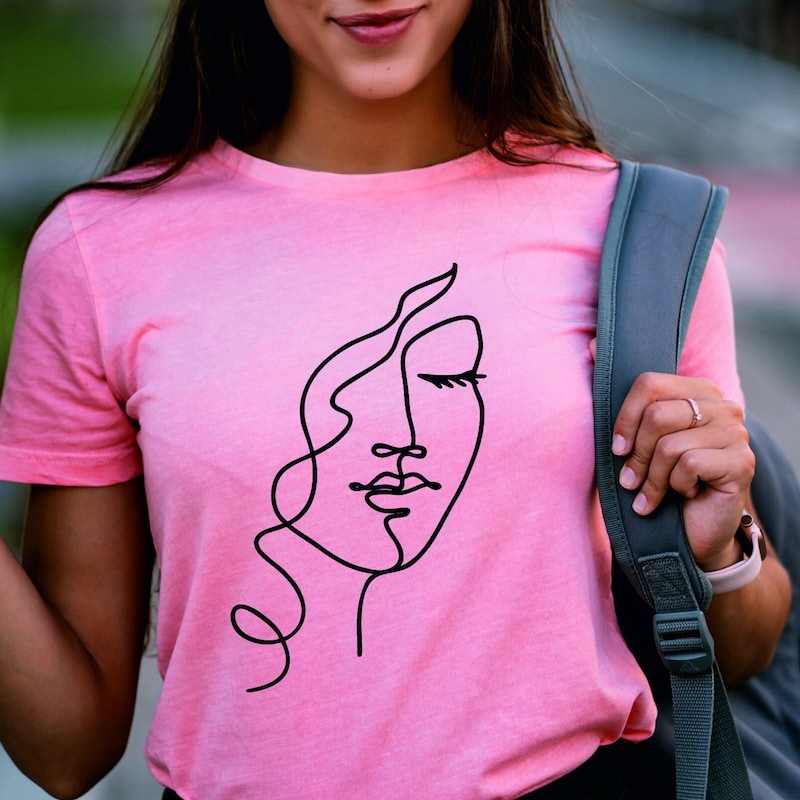 Lady Line Drawing Shirt - Etsy