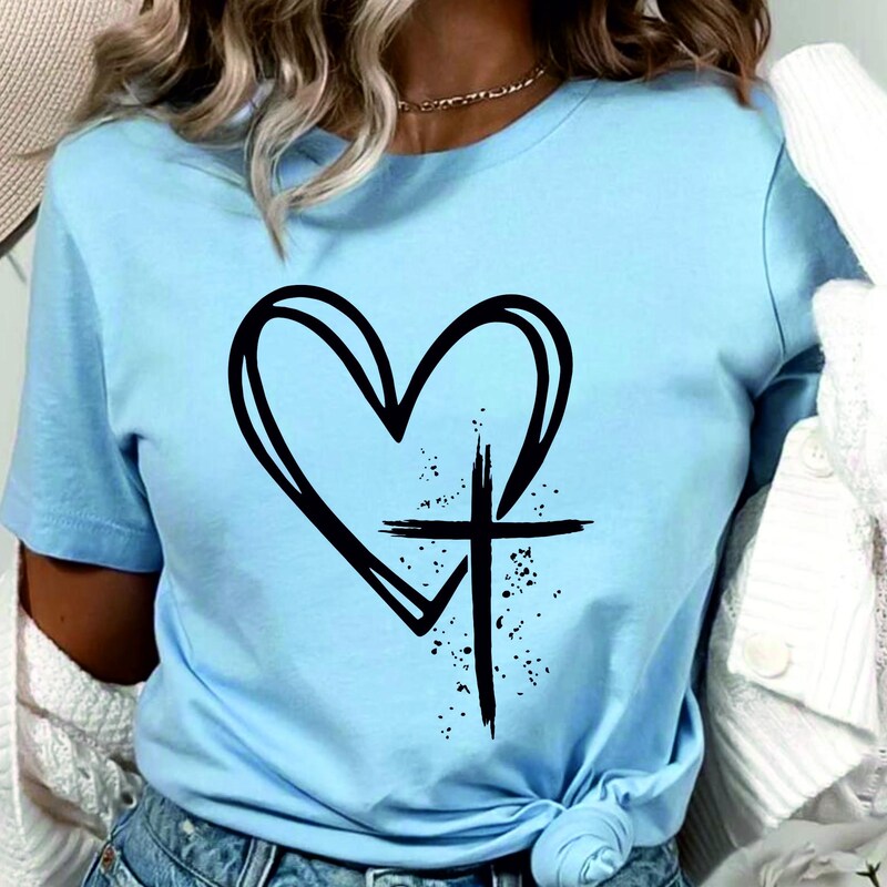 Heart With Cross Svg - Etsy