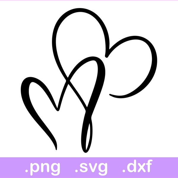 Two Hearts Svg - Etsy