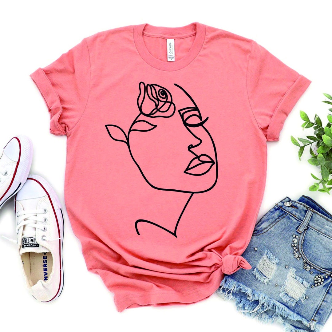 Floral Face Svg, Line Art Face Svg, Woman Face Svg, Abstract Female ...