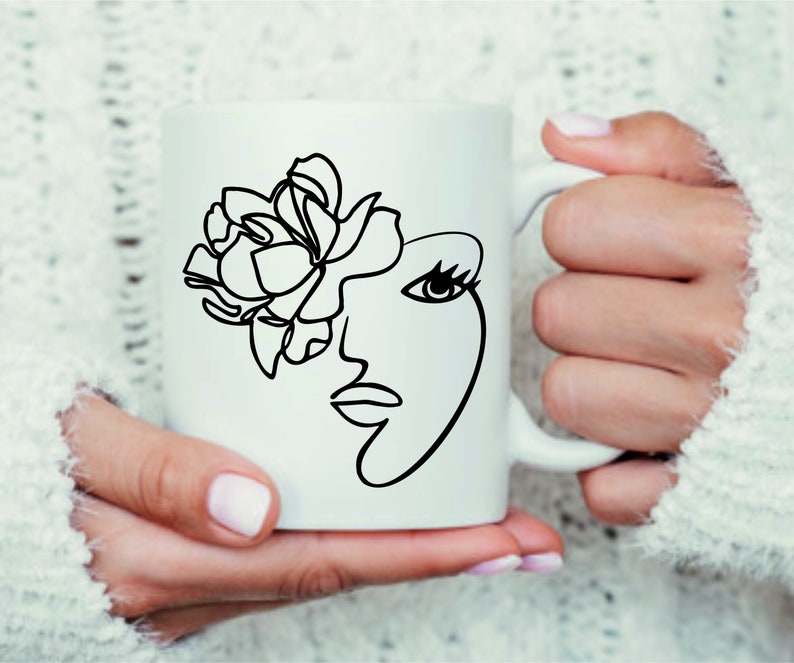 Abstract Female Face Single Line Art Svg Girl Svg Oneline - Etsy