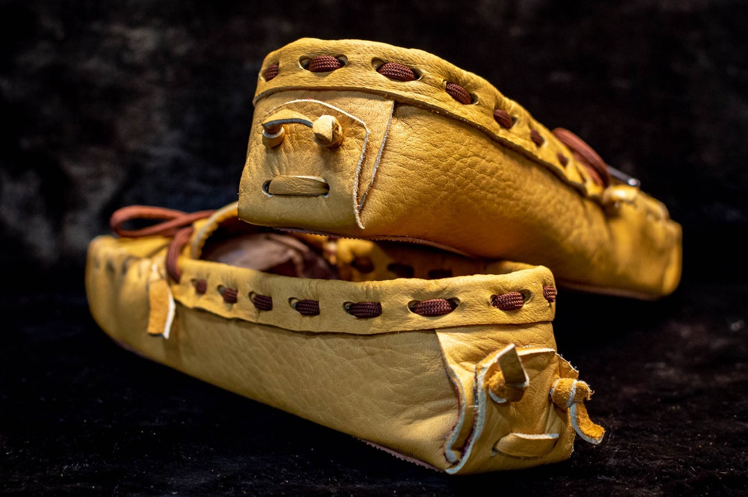 Handmade Leather Moose Moccasins - Great Hiking Shoes or Bridal ...