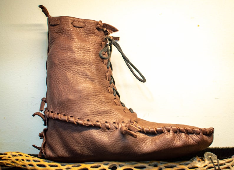Handmade Moose Moccasins, Leather Moose Hide Boots, Moccasin Sizes for ...