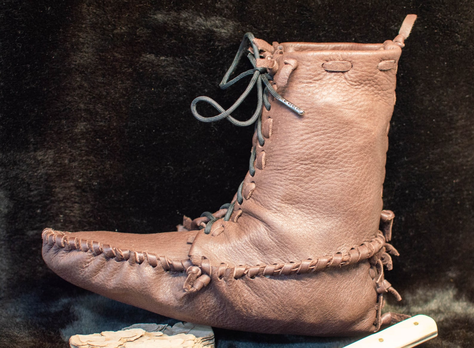 Handmade Leather Moccasin Boots - Elkskin Buckskin Hunting Boots Hiking ...