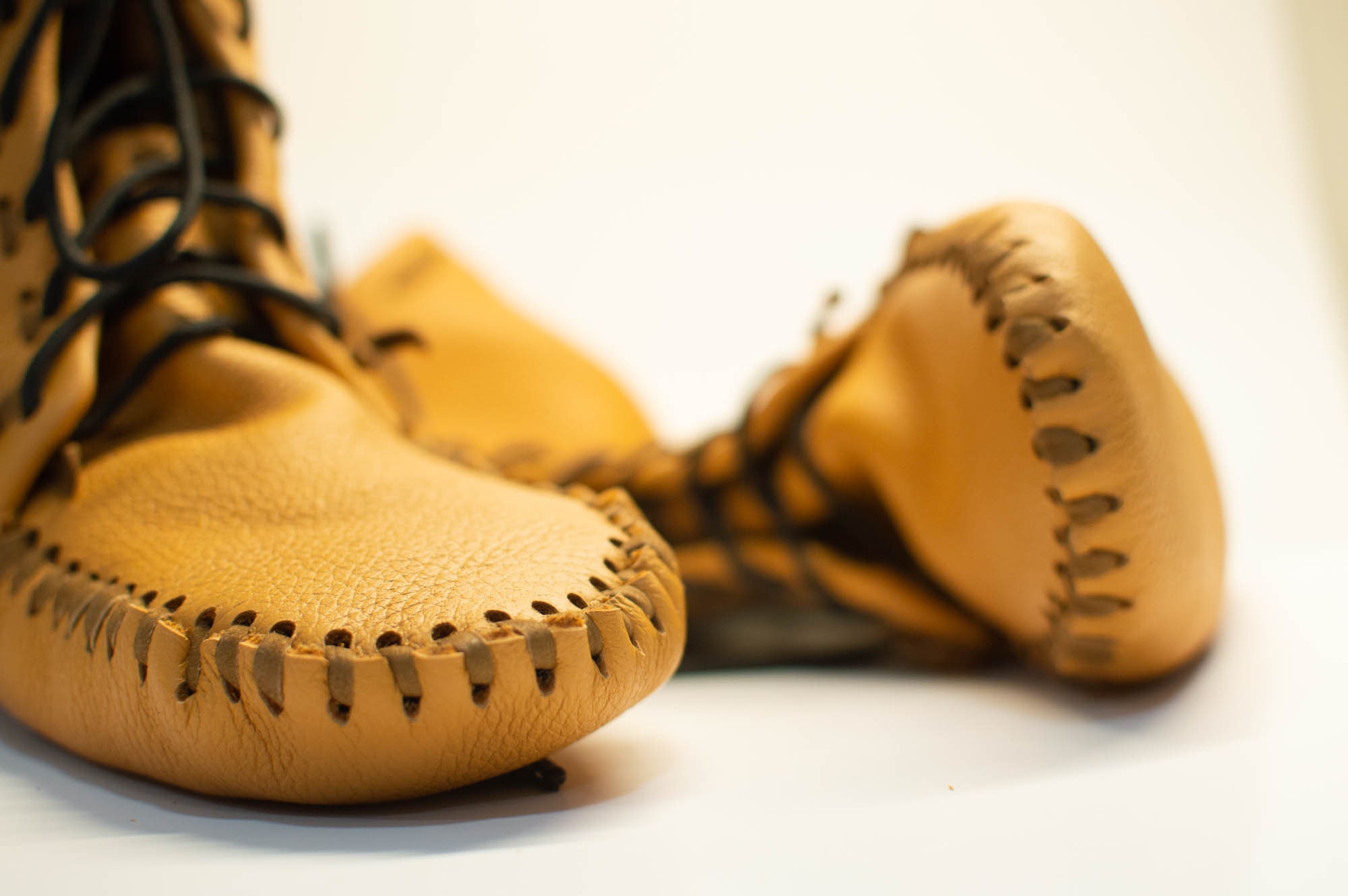 Handmade Buffalo Hide Moccasin Boots – Leather Laced, Hiking ...