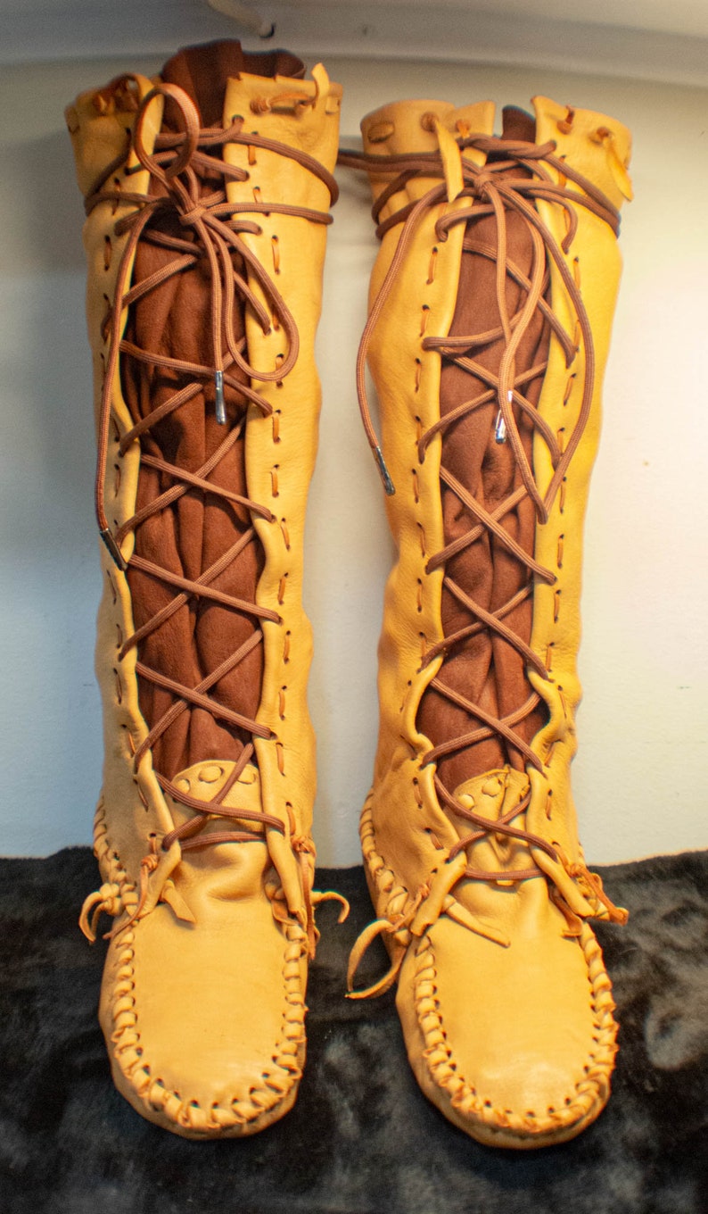 Handmade Moose Leather Moccasin Boots - Upstate NY - Etsy