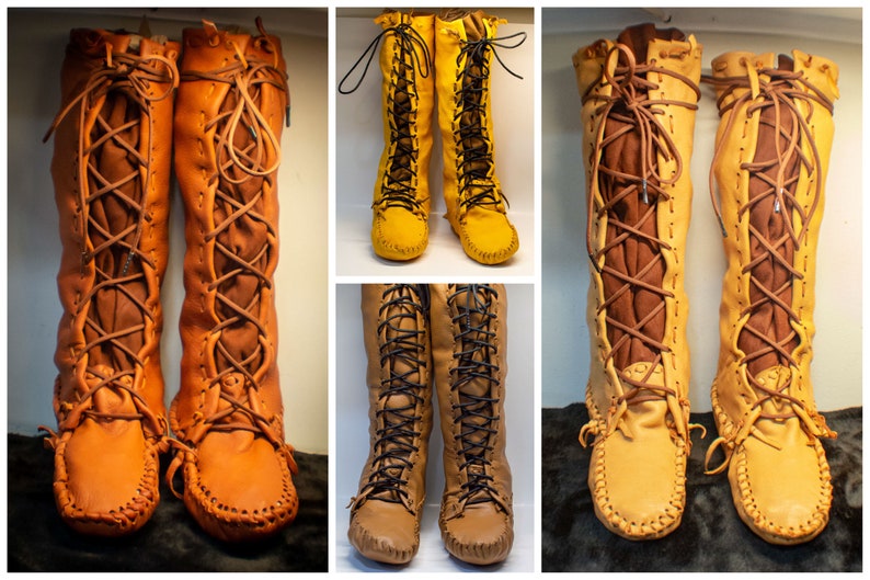 Handmade Leather Moccasin Boots Elkskin Buckskin Hunting - Etsy