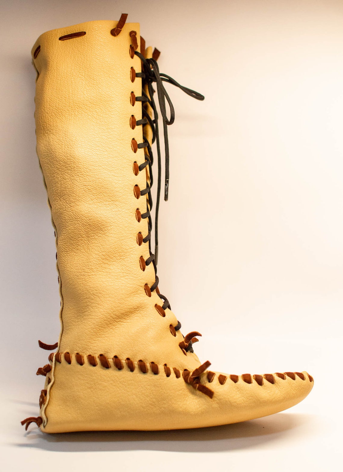 Moose Moccasin Boots - Handmade Leather - Hunting and Hiking Boots for ...