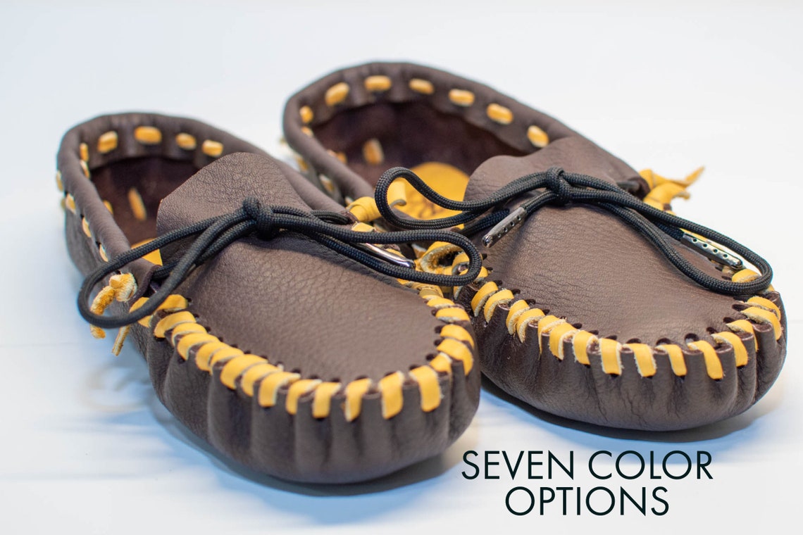 Handmade Leather Moose Moccasins Great Hiking Shoes or Bridal Slippers ...