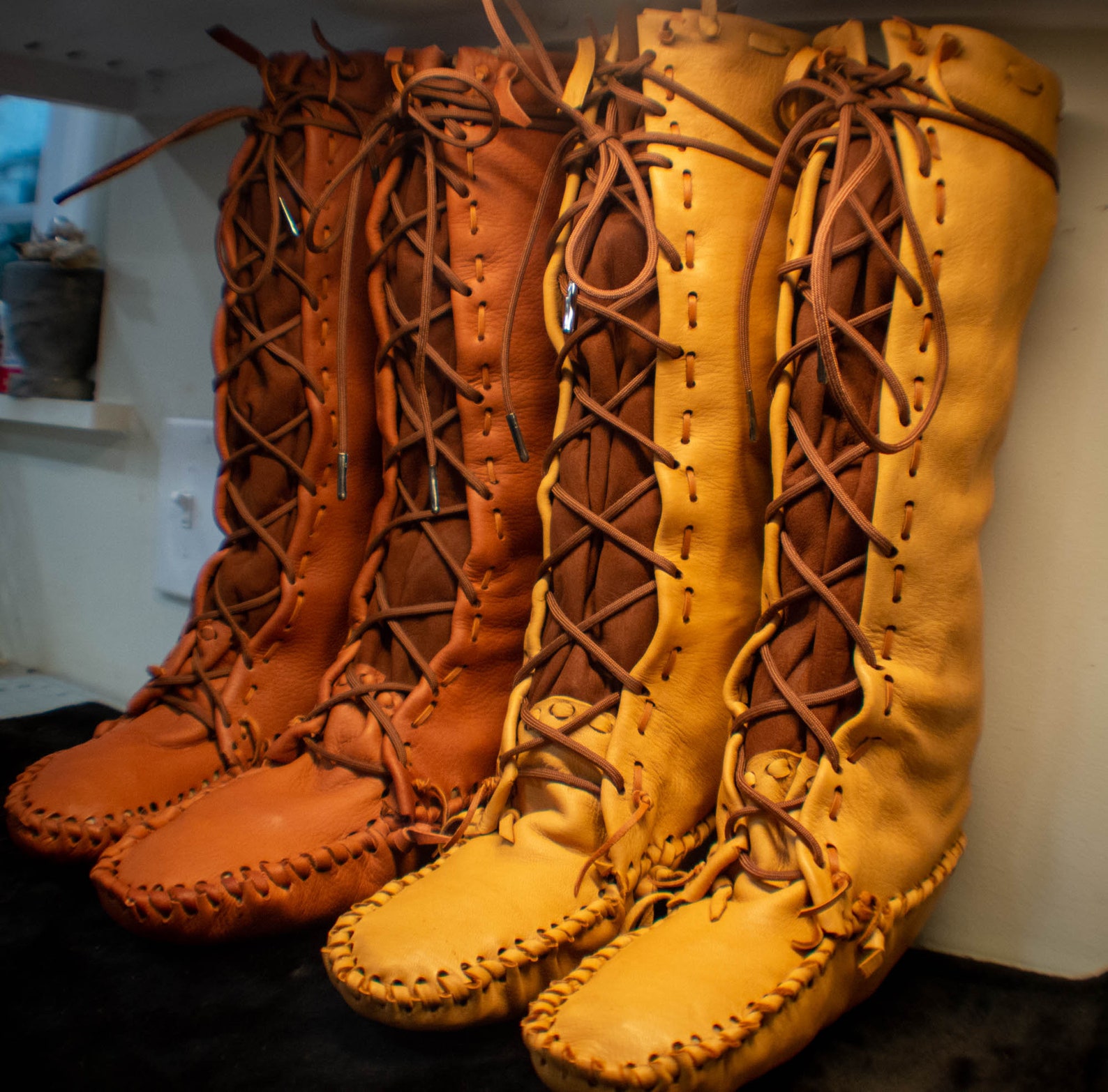 Handmade Leather Moccasin Boots Elkskin Buckskin Hunting - Etsy