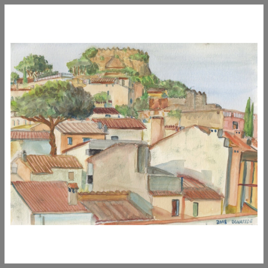 Begur Castle, Spain Landscape, Landscape Painting, Printable Wall Art ...