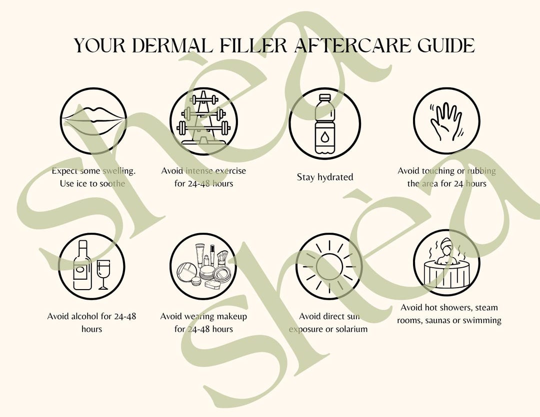 Dermal Fillers Aftercare Card | Post-treatment Care Guide for Lip ...