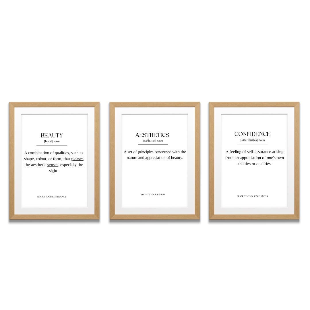 Aesthetics Definition Wall Art Bundle | Minimalist Aesthetic Clinic ...