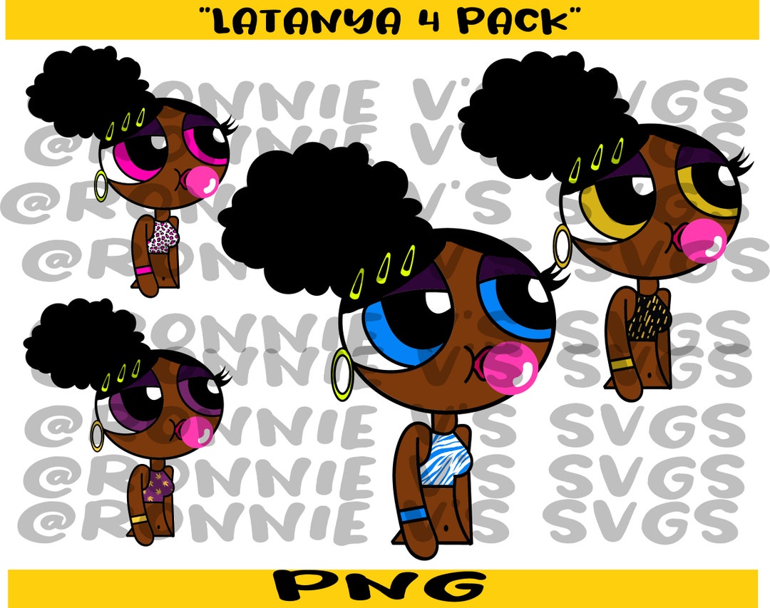 BLACK POWERPUFF Girls Png BUNDLE | African American Powerpuff Girl ...