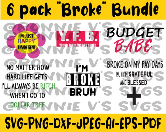 Broke Bundle Broke Best Friend Svg Adulting Sucks Svg | Etsy