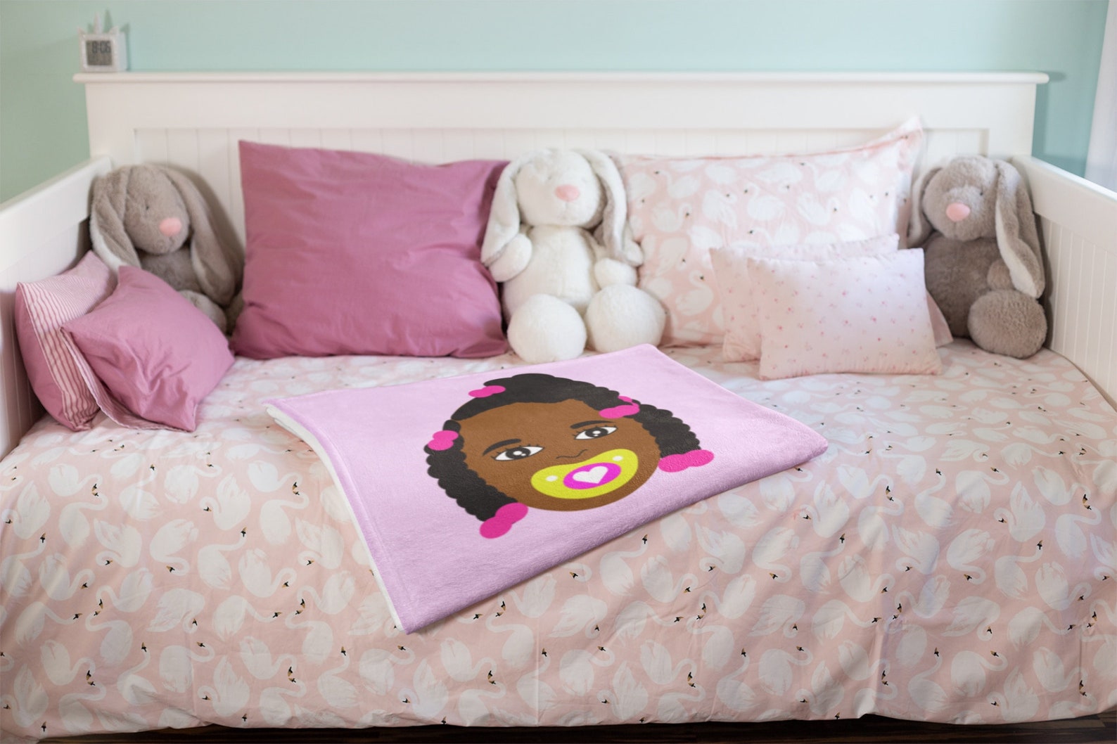 BLACK BABY With Pacifier Svg | Afro Baby Girl Svg | Little Black Girl ...