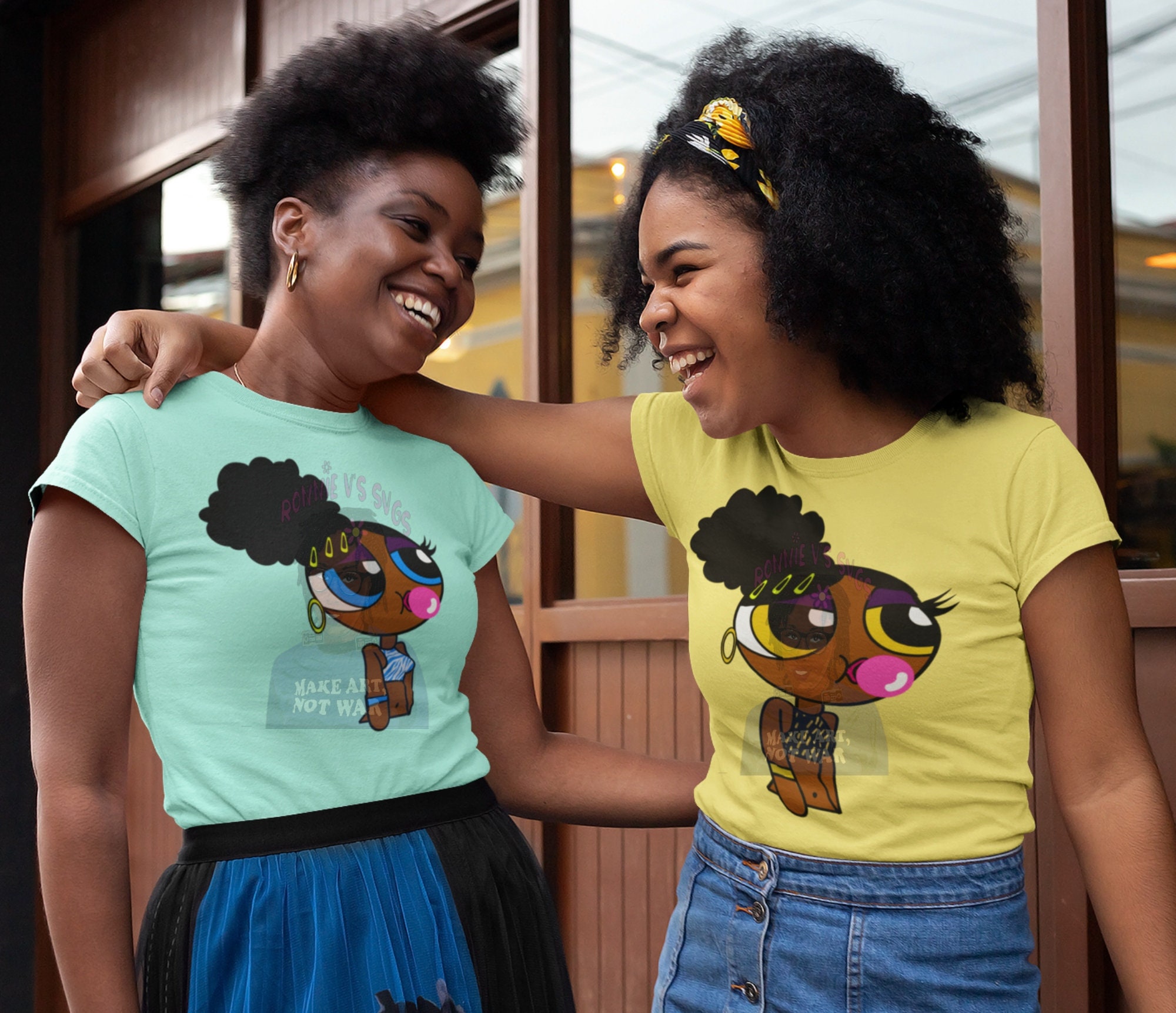 BLACK POWERPUFF Girls Png BUNDLE | African American Powerpuff Girl ...