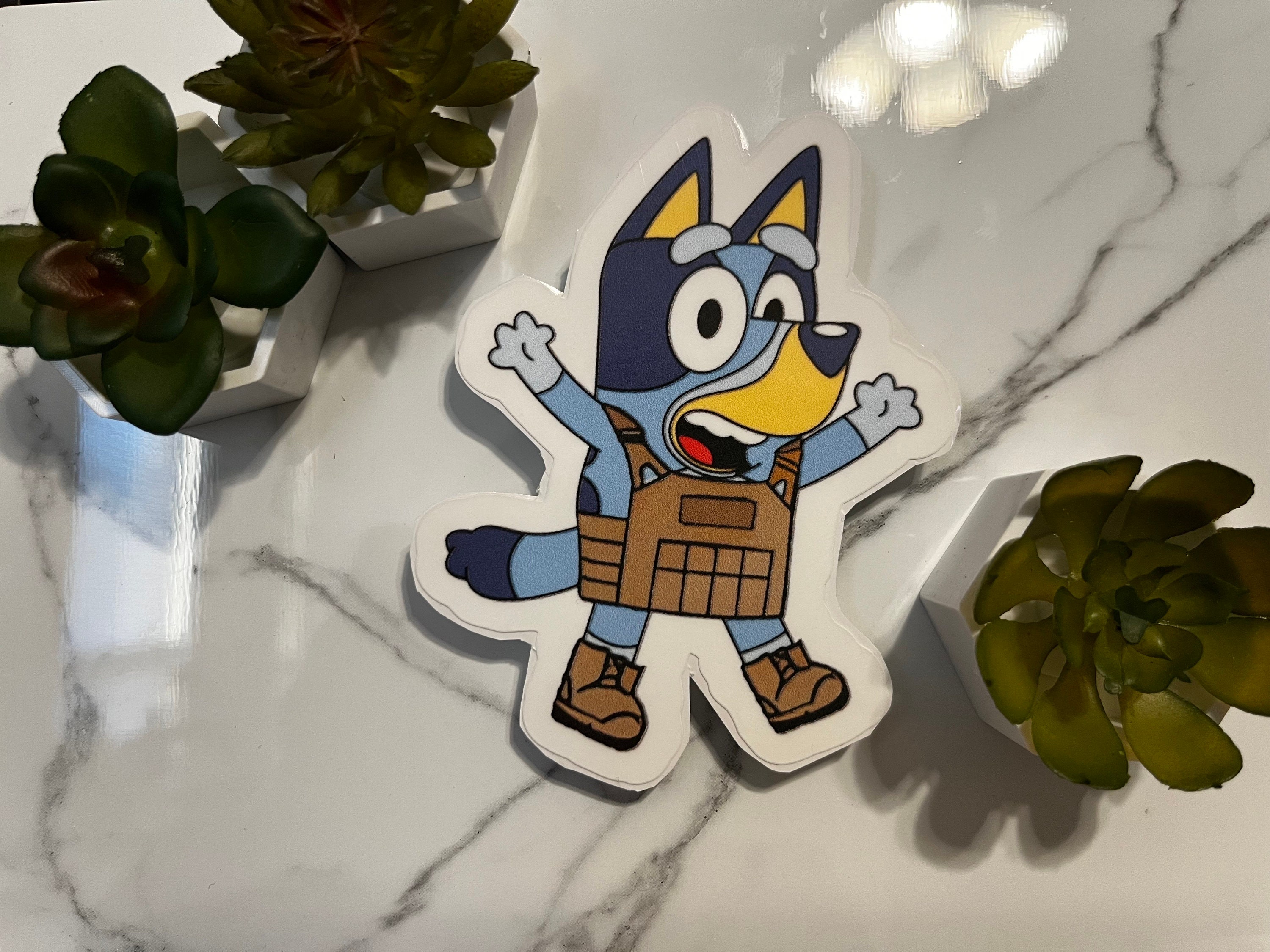 Combat Blue Dog Cartoon Inspired Sticker/decal. Waterproof Durable ...