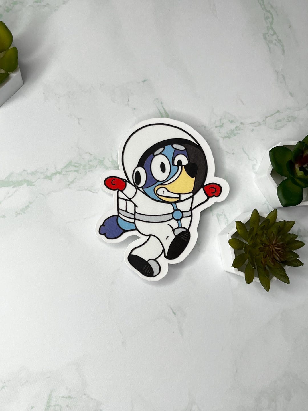 Astronaut Blue Dog Character Sticker/decal. Waterproof Durable Stickers ...