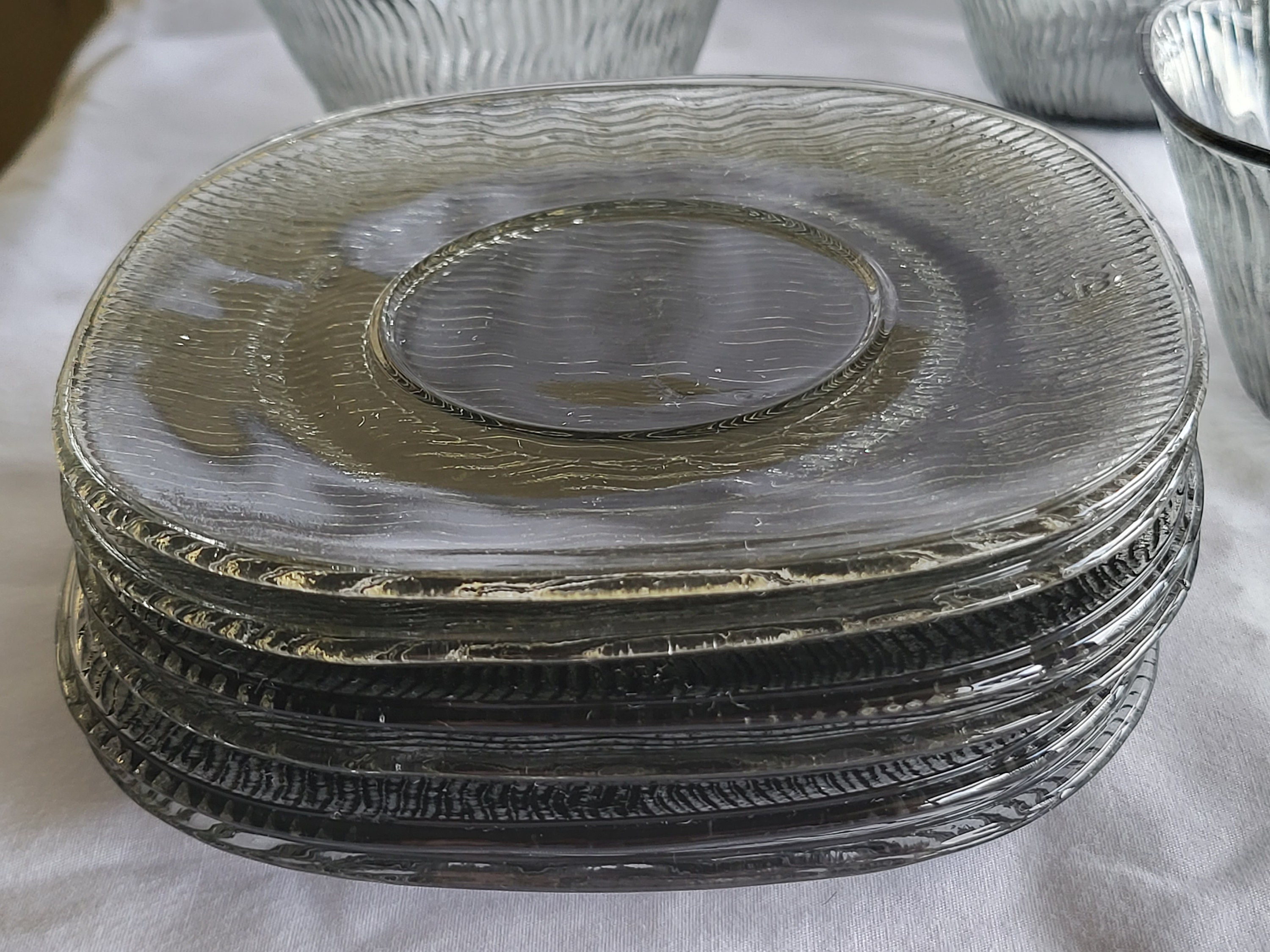 Mid Century Brazilian Art Glass Grey Glass Set of 6 Cups and Saucers - Etsy