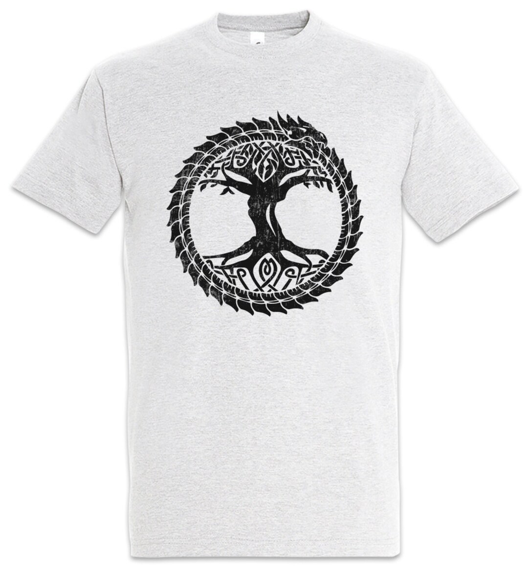Ouroboros Yggdrasil Men T-shirt Shirt Uroboros Ancient Myths - Etsy
