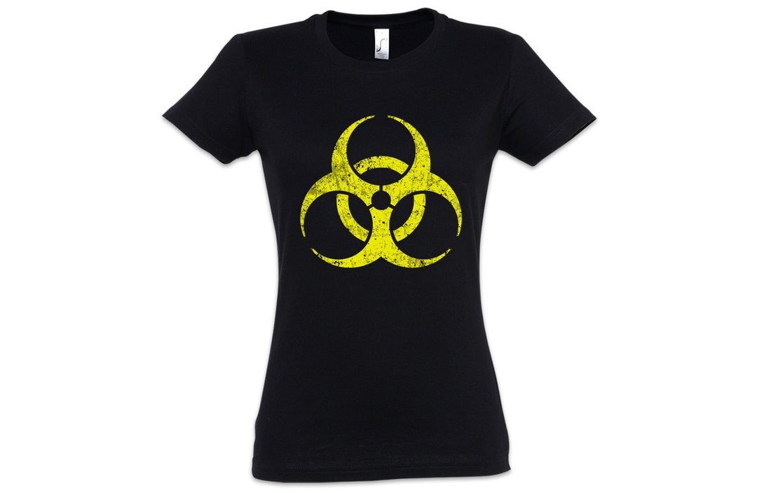 Black Biohazard Vintage Symbol Women T-shirt Goth Tbbt Cyber Hardcore ...